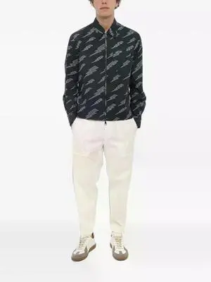 Neil Barrett Lightning-bolt-print Zip-up Jacket