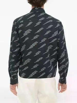 Neil Barrett Lightning-bolt-print Zip-up Jacket