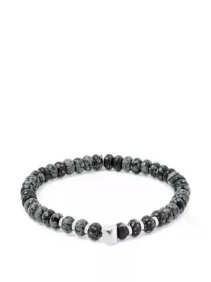Tateossian Nepal Nugget Beaded Logo-pendant Bracelet - Black