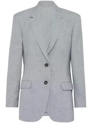 BRUNELLO CUCINELLI Brunello Cucinelli Single-Breasted Wool Blazer With Monili Embellishment
