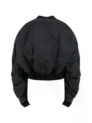 Rick Owens Secchia Ruched Cropped Bomber Jacket