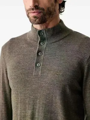 AERONAUTICA MILITARE Logo-embroidered Wool Sweater