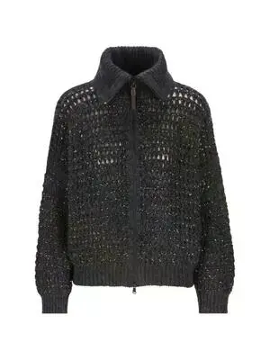 Brunello Cucinelli Open-knit Sequin Cardigan