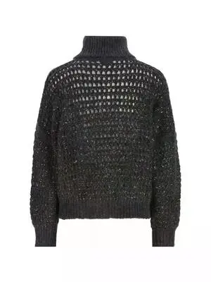 Brunello Cucinelli Open-knit Sequin Cardigan