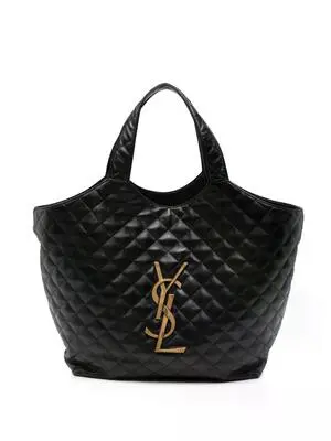 Saint Laurent Icare Quilted Leather Shoulder Bag - Black