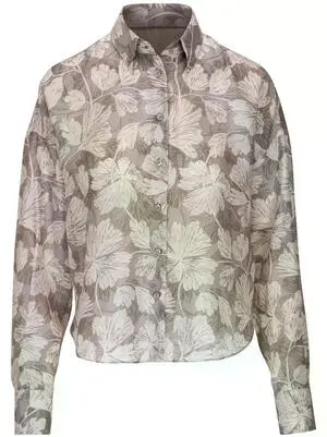 Brunello Cucinelli Floral-print Silk Shirt