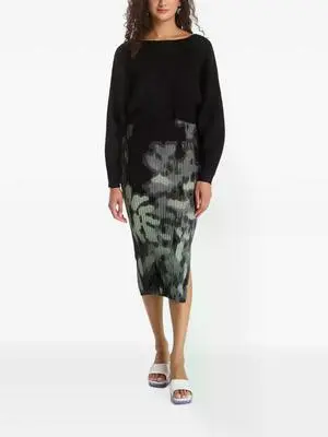 Desigual Floral-print Ribbed Midi Dress