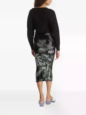 Desigual Floral-print Ribbed Midi Dress