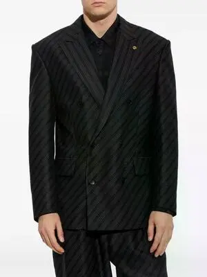 Versace Pinstriped Double-breasted Blazer