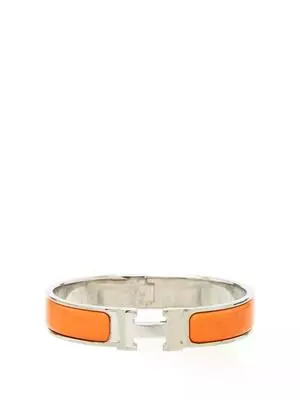 Hermès Enamel Clic H Bracelet Pm - Orange