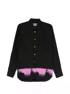 Comme Des Garçons Spray-paint Effect Shirt - Black