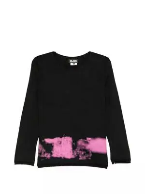 Comme Des Garçons Spray-print Knitted Pullover - Black