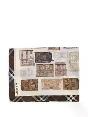 Burberry Storefront-print Silk Scarf Neutrals