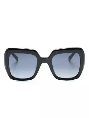 Kate Spade New York Square Frame Sunglasses With Gold-tone Logo Detail - Black
