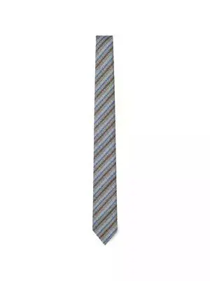 Missoni Zigzag Silk Neck Tie - Grey