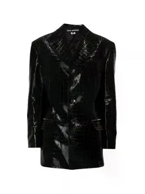Junya Watanabe Crocodile-effect Notched-lapel Jacket