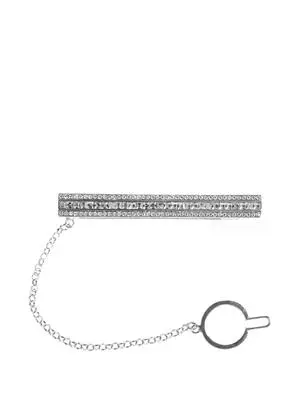 Dolce & Gabbana Crystal-embellished Chain-link Tie Bar - Silver