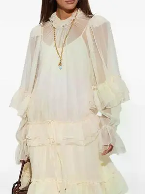 Chloé Ruffled Tiered Midi Dress