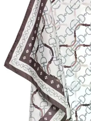 Eleventy Chain-print Silk Scarf