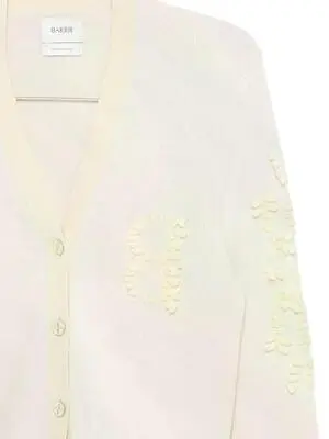 BARRIE Logo-embroidered V-neck Cardigan