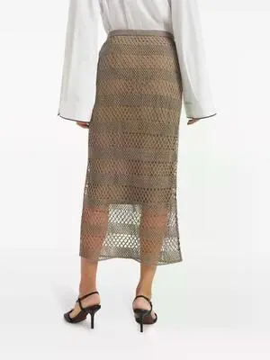 Brunello Cucinelli High-waist Silk Skirt