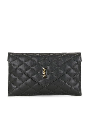 Saint Laurent Grain De Poudre Matelassé Pouch