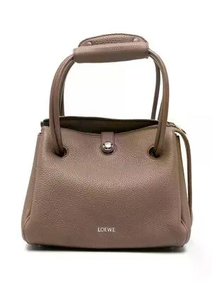 Loewe Small Madrid Shoulder Bag In Grained Calfskin - Neutrals