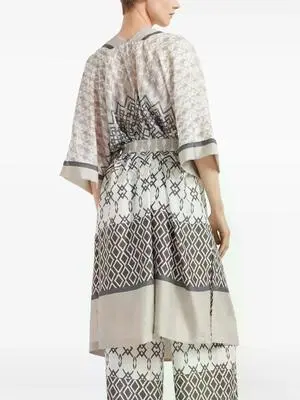 Brunello Cucinelli Geometric-print Silk Top