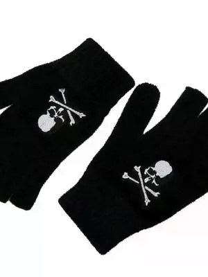 MASTERMIND WORLD Open-fingered Gloves With Skull And Crossbones Embroidery