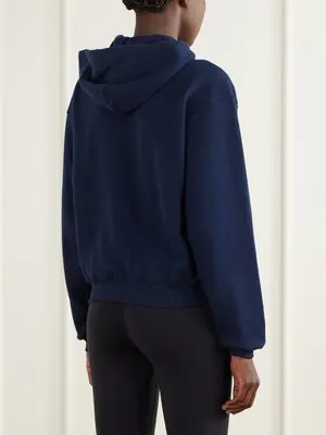 SKIMS Hooded Cotton-blend Fleece Zip-up Sweatshirt