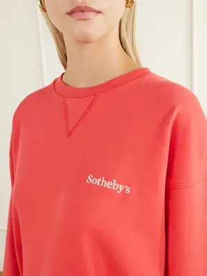 FRAME X Sotheby's Embroidered Cotton-jersey Sweatshirt