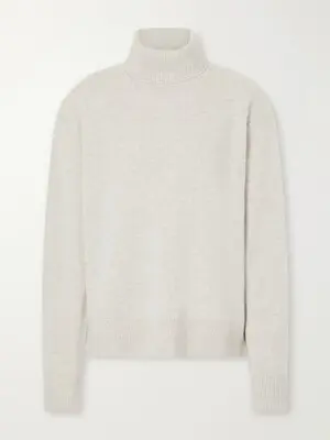 THE FRANKIE SHOP The Gala Merino Wool And Cashmere-blend Turtleneck Sweater - Neutrals