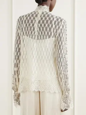 Costarellos Lilou Embellished Lace Shirt