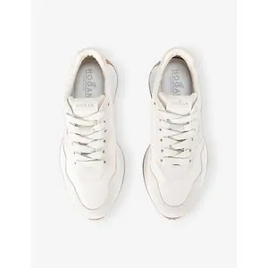 Hogan H641 Low-top Leather Trainers With Embroidered Logo - Pink Comb