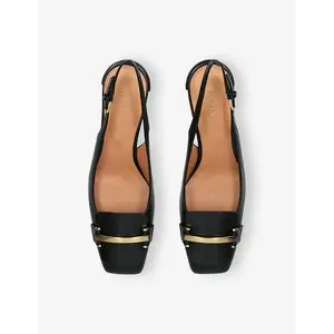 TOD'S Buckled Leather Slingback Courts