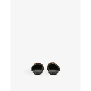 TOD'S Leopard-print Calf Hair Slingback Flats