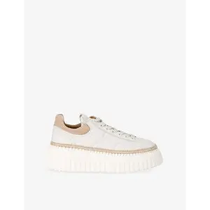 Hogan H-stripes Logo-print Leather Low-top Trainers