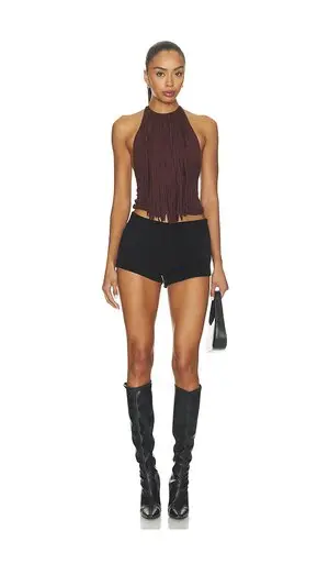 MORE TO COME Leigh Fringe Halter Top In . Also