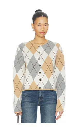 ALIGNE Aggie Merino Argyle Cardigan In . Also