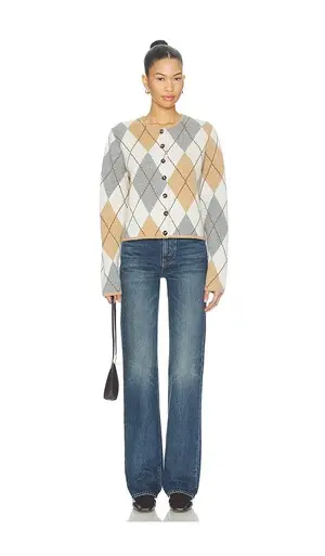 ALIGNE Aggie Merino Argyle Cardigan In . Also