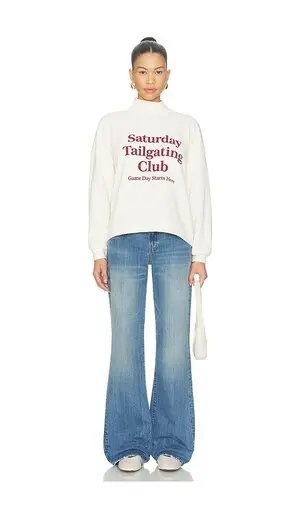 SUNNY SOMEWHERE Saturday Tailgating Club Mockneck Sweater