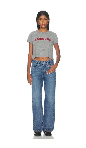 SUNNY SOMEWHERE Red Game Day Cropped T-shirt