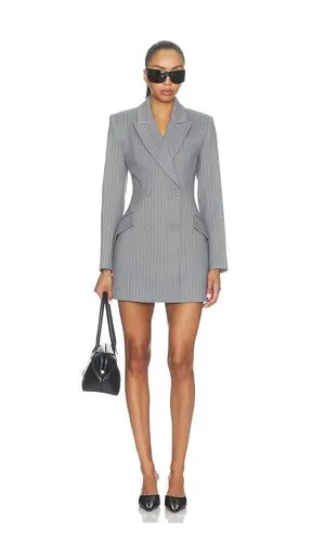 AKNVAS Pinstripe Blazer Dress - Grey
