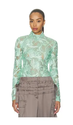 AKNVAS Freja Beaded Lace Top In . Also - Mint
