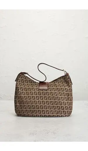 FWRD RENEW Fendi Zucchino Monogram Shoulder Bag