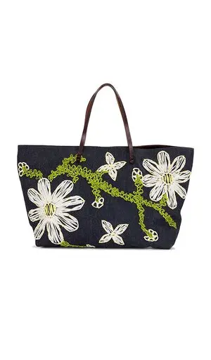 FWRD RENEW Fendi Embroidered Denim Tote Bag - Blue