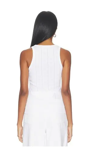 GANNI Compact Pointelle Rib Jersey Tank Top In . Also