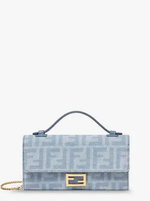Fendi Baguette Continental Ff Motif Canvas Wallet - Blue
