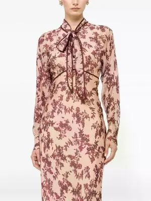 NISSA Silk And Viscose Floral Maxi Dress