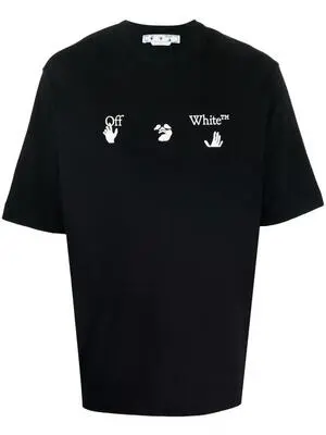 Off-White Hands Off-print Cotton T-shirt - Black